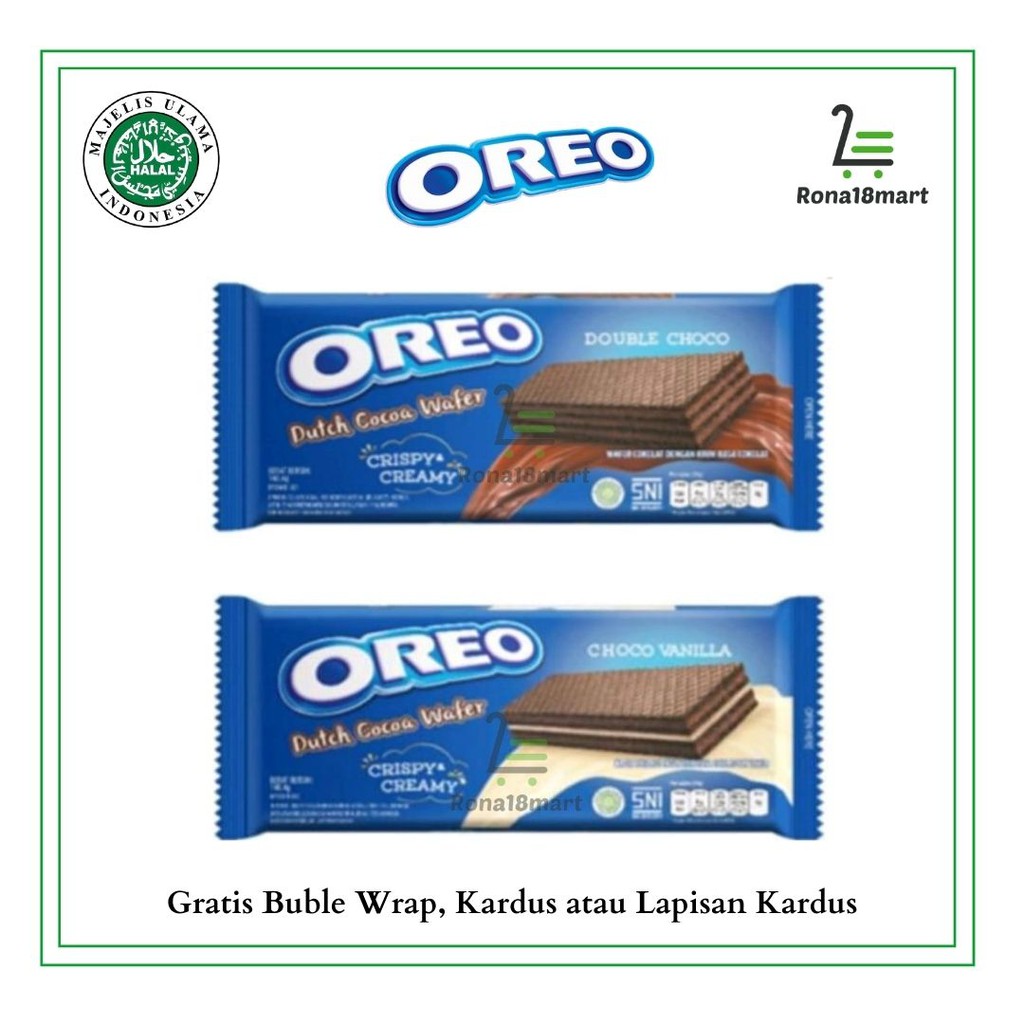 Jual Oreo Dutch Cocoa Wafer / Double Choco / Vanilla / Coklat 140.4gr ...