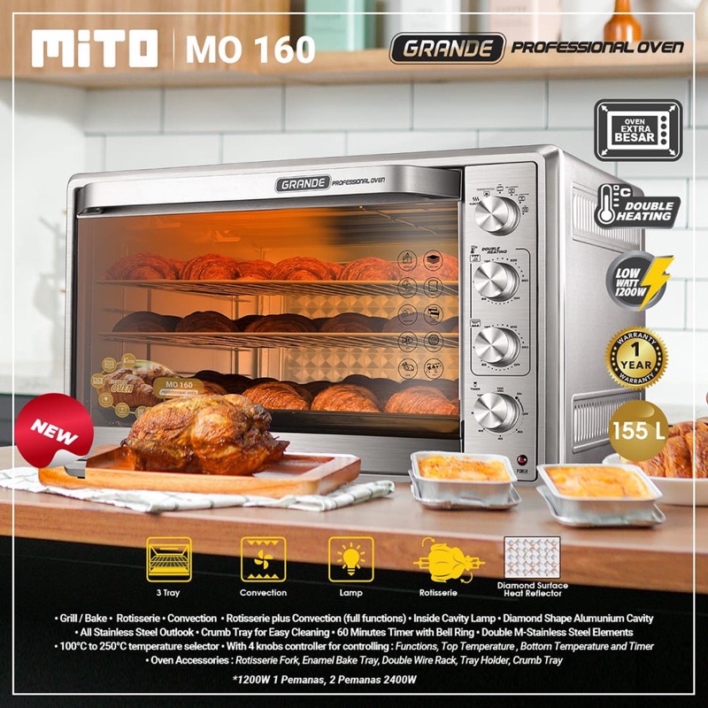 Jual Mito Oven MO 160 L GRANDE Professional Oven / Oven Jumbo Lowwatt ...