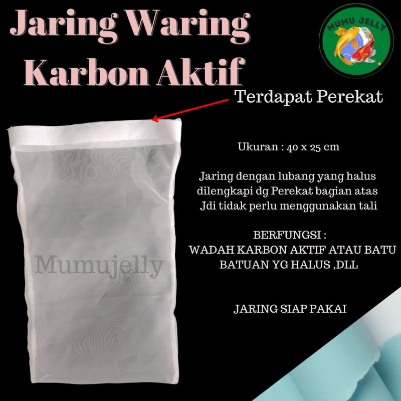 Jual JARING KARBON AKTIF KANTON MEDIA FILTER PUTIH DG PEREKAT 40x25 cm ...