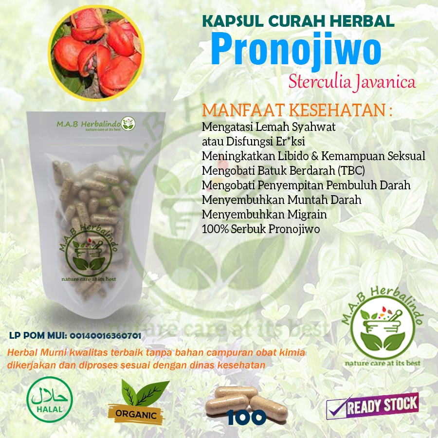 Jual PRONOJIWO 100 Kapsul Herbal Libido Vitalitas Lemah Syahwat Migrain ...