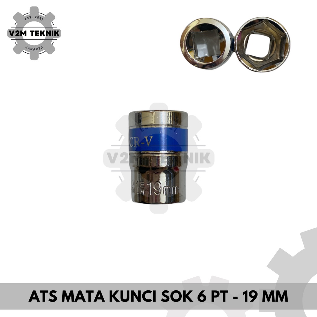 Jual Mata Kunci Sok 1/2 Inch 6 PT - 19mm / Mata Kunci Sock 19 mm / Mata Sok 19 MM | Shopee Indonesia