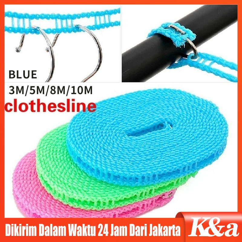 Jual 3/5/8/10 Meter Tali Gantungan Jemuran Tali Jemuran Baju Portable ...