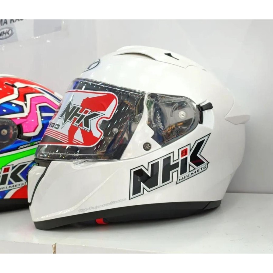 Jual NHK GP Prime Double Visor Solid White | Helm Full Face Putih SNI ...