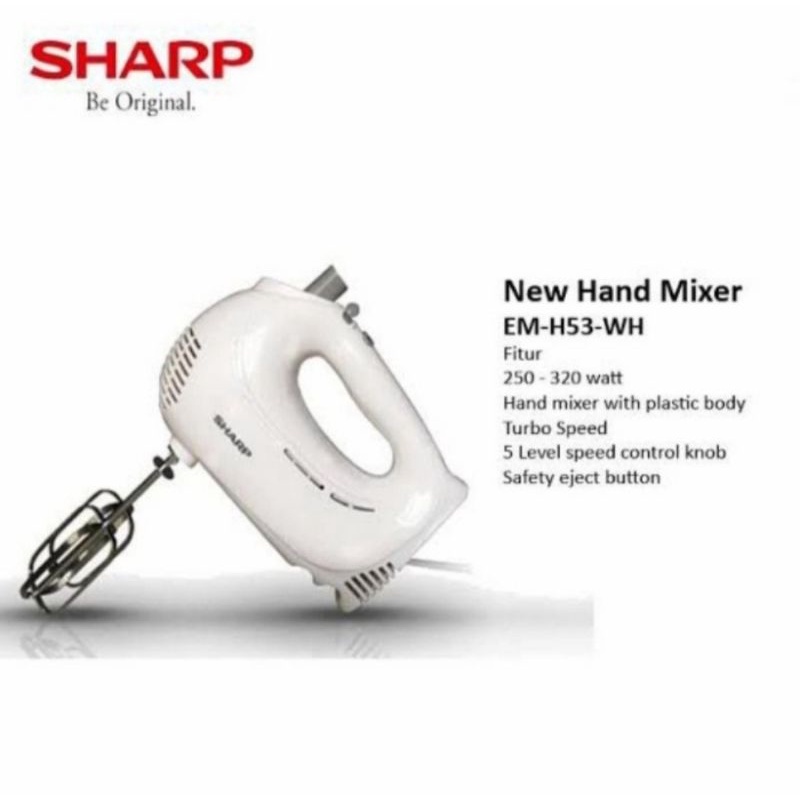 Jual Sharp New Hand Mixer EM H53 WH Mixer Sharp EMH53WH | EMH 53WH ...