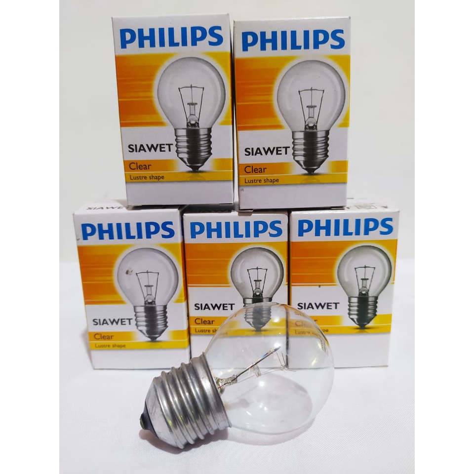Jual lampu pijar PHILIPS SIAWET Clear 5 /15 watt /lampu pijar philips ...