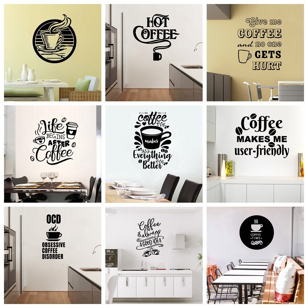 Jual Wall Cutting Stiker dinding Kreatif Kopi Vinyl Tembok atau Jendela ...