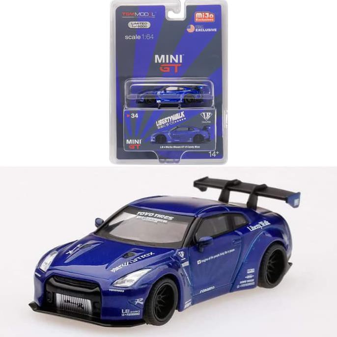 Jual MiniGT 1/64 LBWorks Nissan GT-R R35 Candy Blue Mijo Exclusives ...