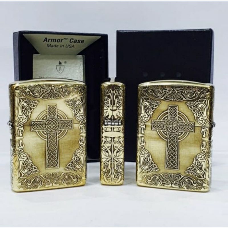 Jual Original Zippo Armor Eccentric Holy Cross 4 sides | Shopee Indonesia