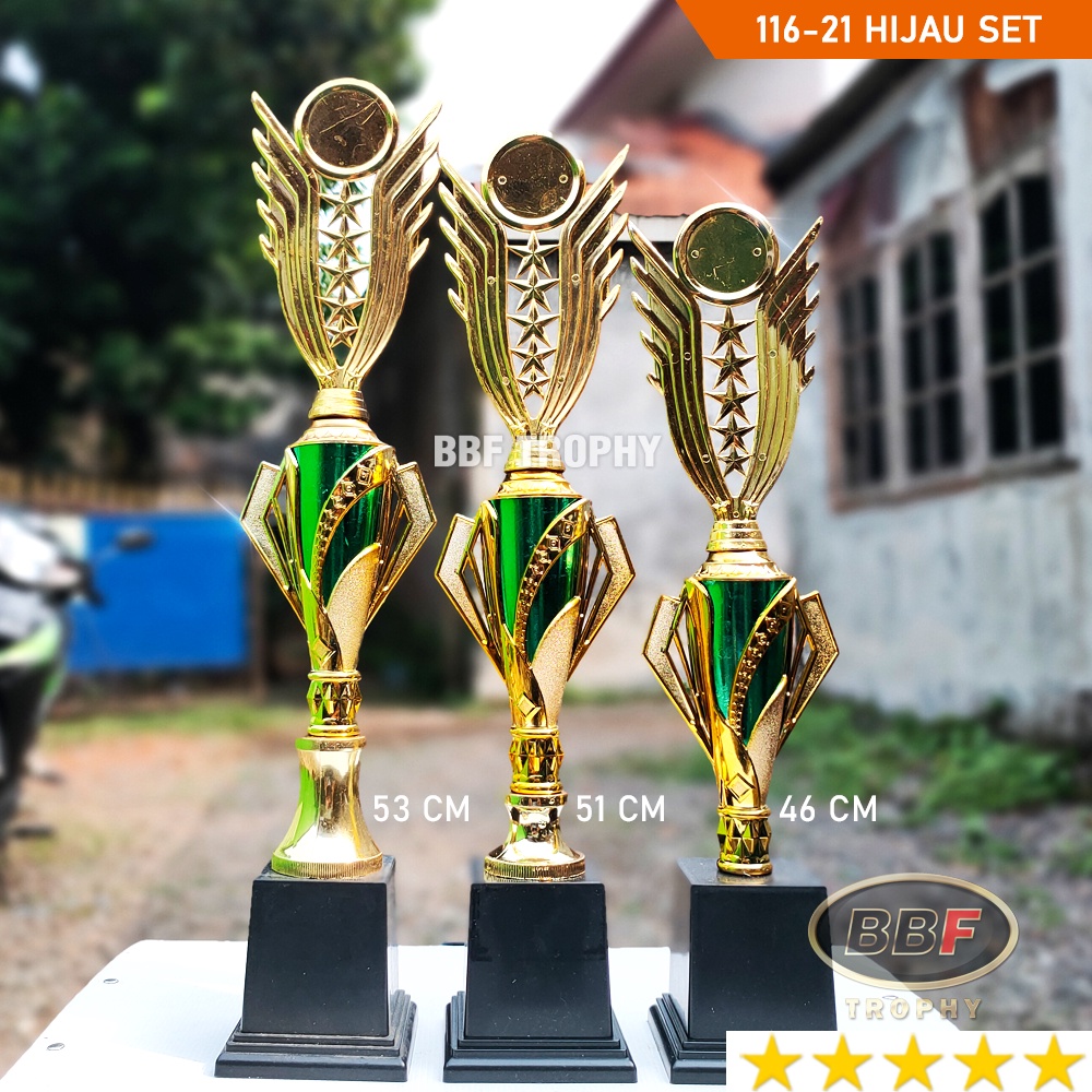 Jual Piala Set 116-21 HIJAU Juara 1-2-3 | Shopee Indonesia
