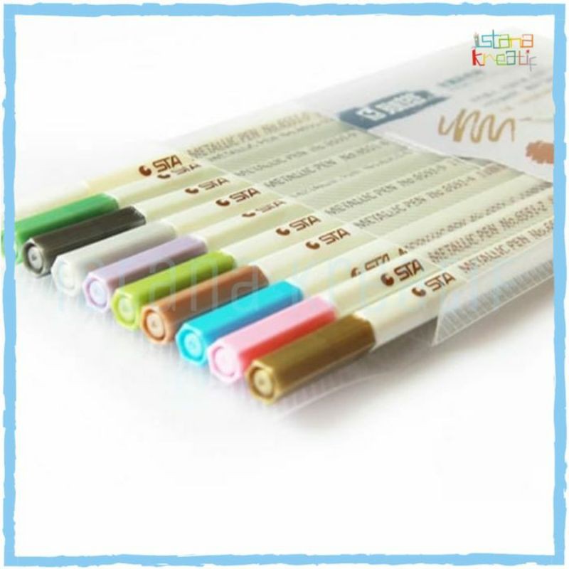 Jual STA Metallic Brush Pen Set | 10 Color | Shopee Indonesia