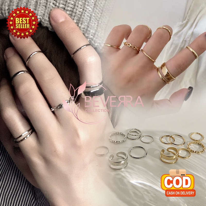 Jual SET 7PCS CINCIN WANITA KOREA AKSESORIS WANITA GAYA RETRO RING SIMPLE FASHION IMPORT CNC5 ...