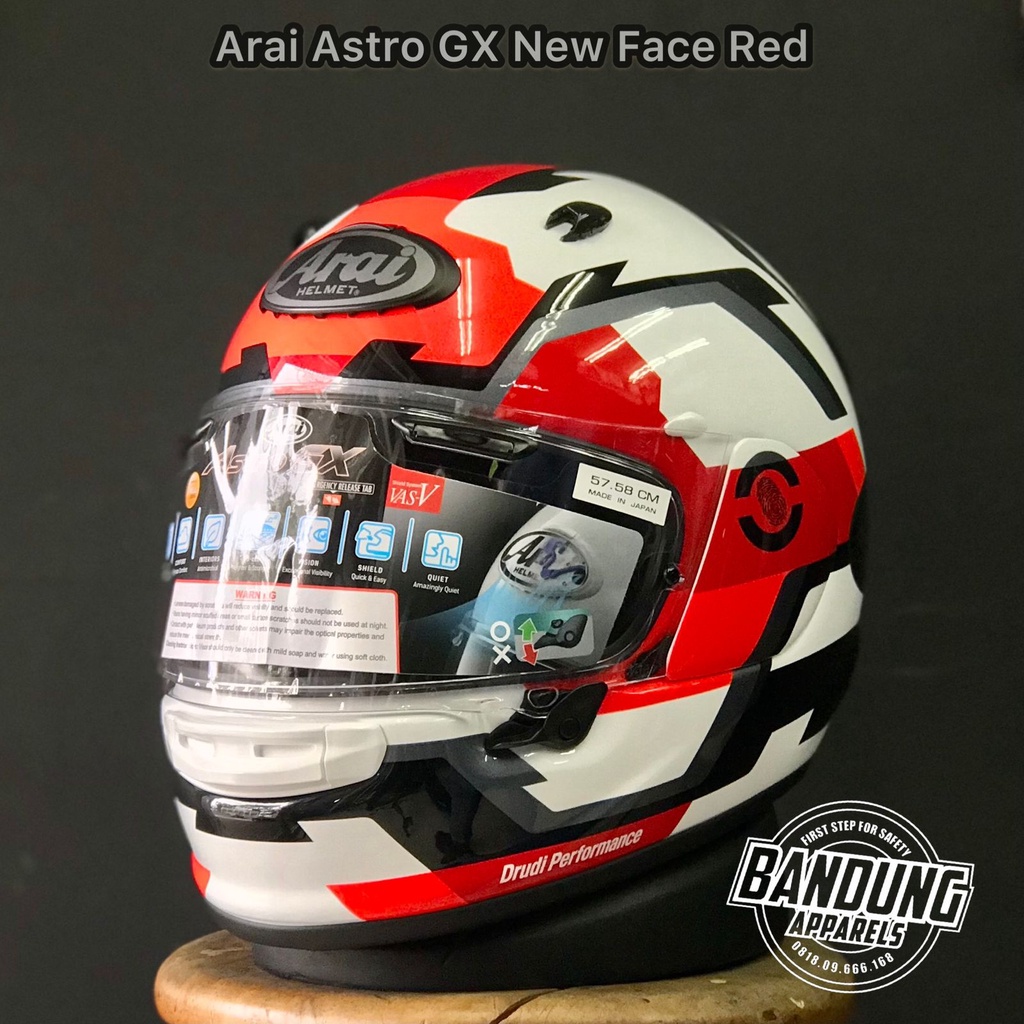 Jual Helm Motor Full Face Helmet Arai ASTRO Gx New Face Red SNI Japan ...