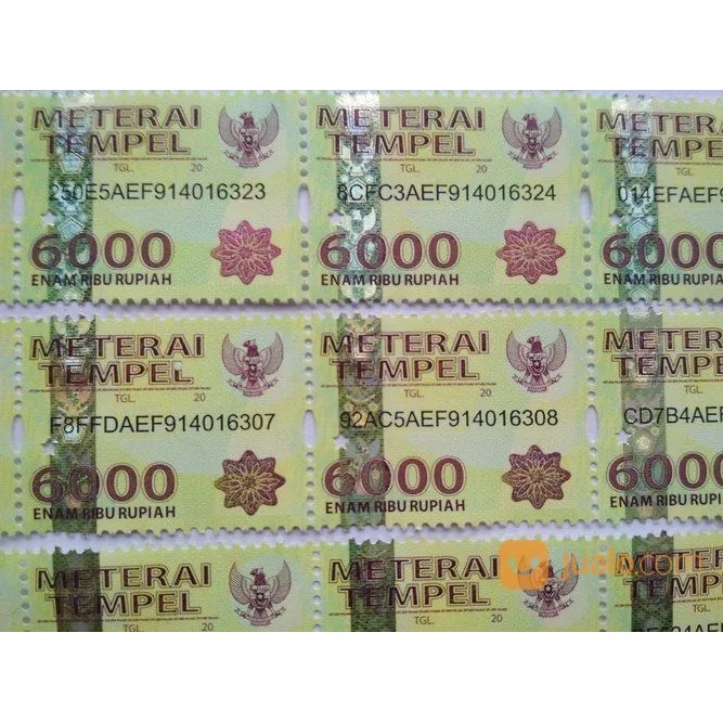 Jual Materai Tempel Asli 6000 Original Meterai Matrai | Shopee Indonesia