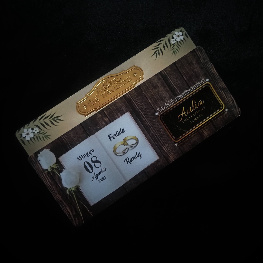 Jual UNDANGAN PERNIKAHAN RUSTIC VINTAGE FLOWER WHITE NOTES POLY EMBOSS ...