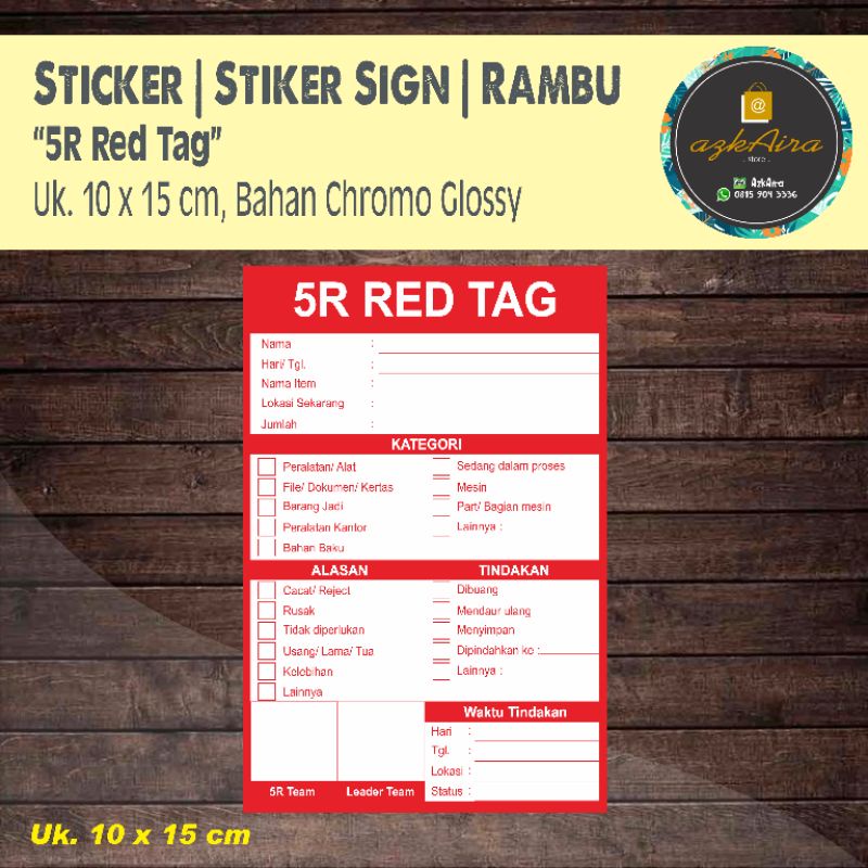 Jual Sticker Stiker Sign 5R/ 5S Red Tag - Uk. 10x15 cm | Shopee Indonesia