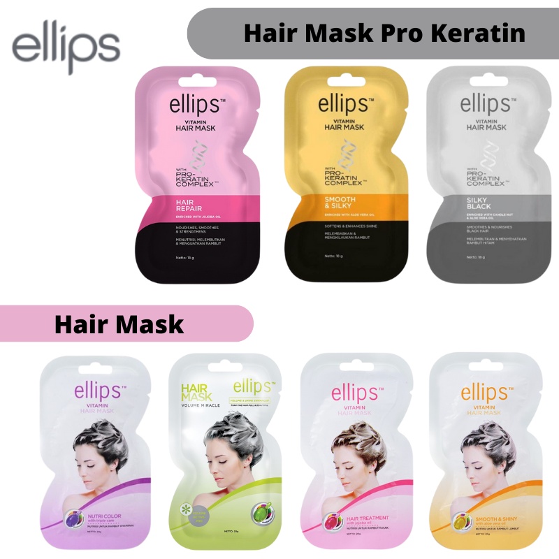 Jual Ellips Hair Treatment Mask Vitamin Moroccan Pro-Keratin 20gr ...