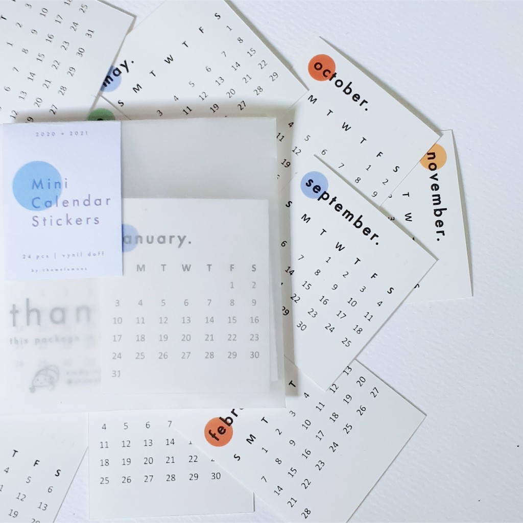 Jual Mini Calendar Sticker 2023 [UPDATED] | Stiker Kalender Minimalis ...