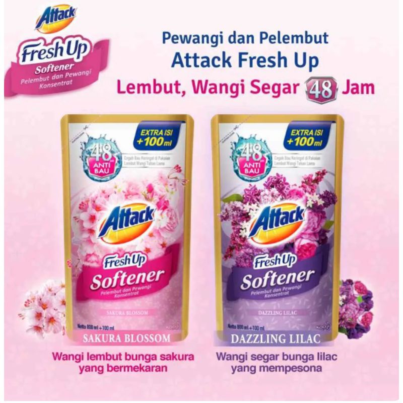 Jual Attack Pewangi Pakaian 800+100Ml/Attack Easy Detergent Cair ...