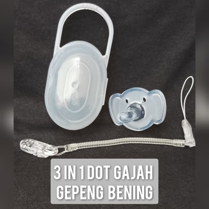 Jual Empeng bayi 3 in 1 untuk usia 0-12 bulan full silikon Model Gajah ...