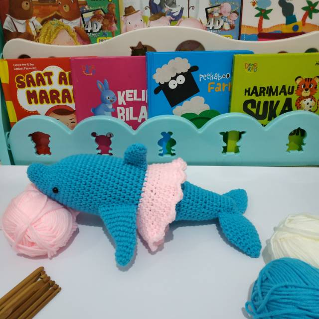 Jual Boneka Rajut Amigurumi Dolphin (Lumba lumba) Handmade (bisa custom ...