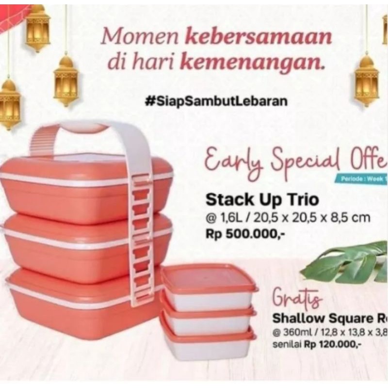 Jual Picnic set trio tupperware / stack up trip / rantang tupperware ...