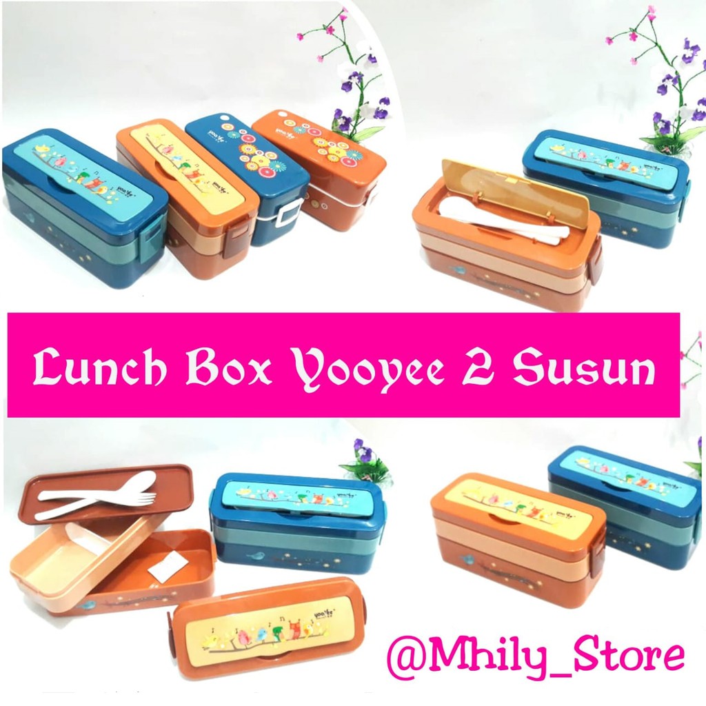 Jual Lunch Box Yooyee 2 susun / Tempat Makan 2 susun 593 | Shopee Indonesia
