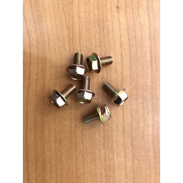 Jual Baut flange M6 dan mur flange M6 kunci 10mm | Shopee Indonesia