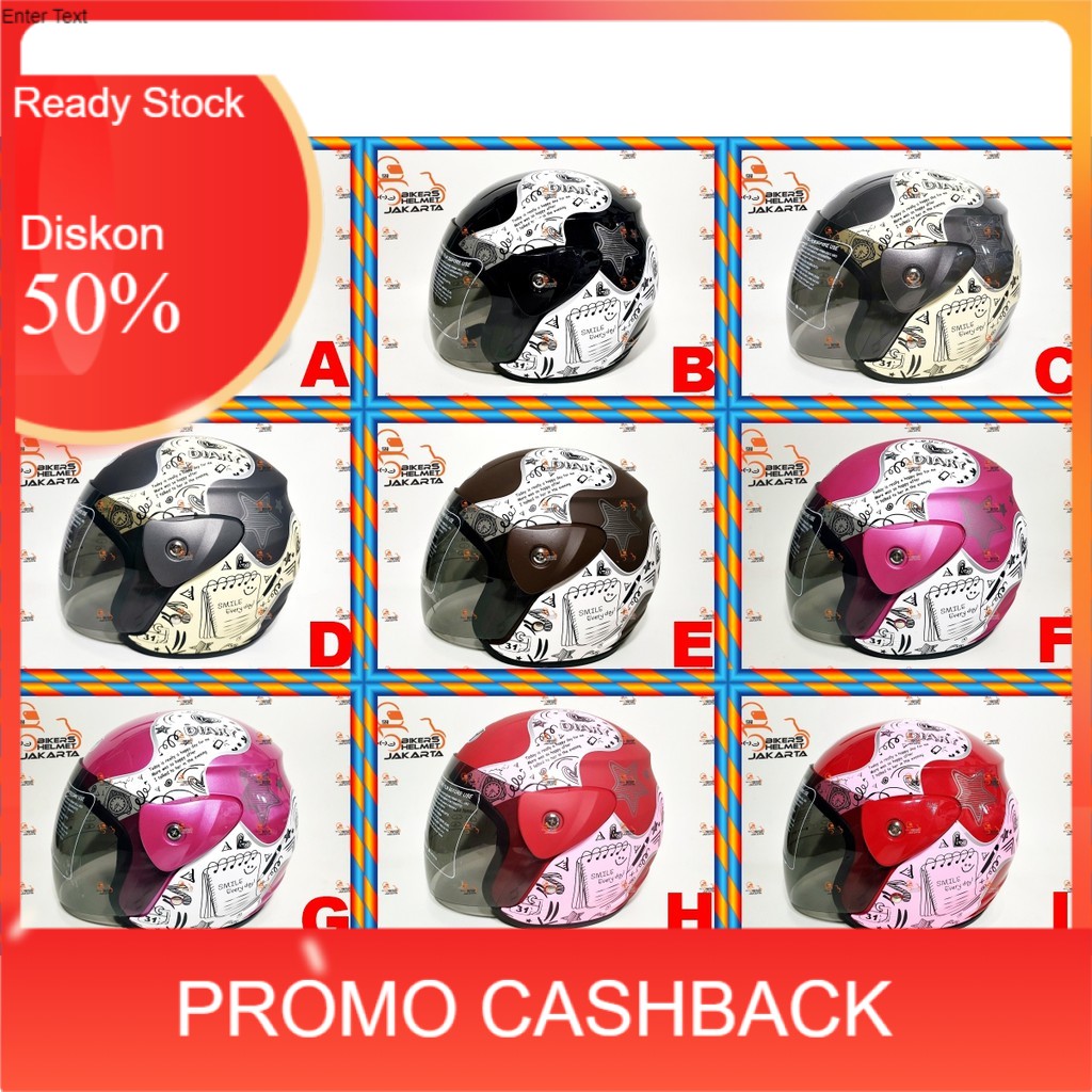 Jual HELM KOREA BTS JUNGKOOK TAEHYUNG JIMIN MODEL GM DIARY HALF FACE ...