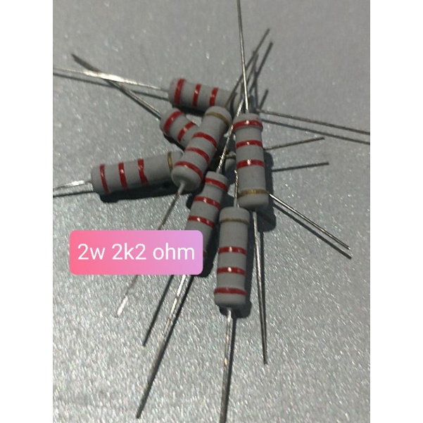 Jual 10BUAH RESISTOR 2WATT 2K2 OHM 2 WATT 2K2OHM 2W 2K2 OHM | Shopee Indonesia