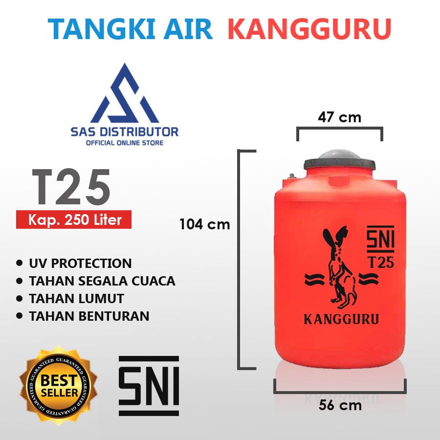 Jual Tangki Air / Tandon Air Standar SNI / TOREN AIR 250 LITER KANGGURU ...