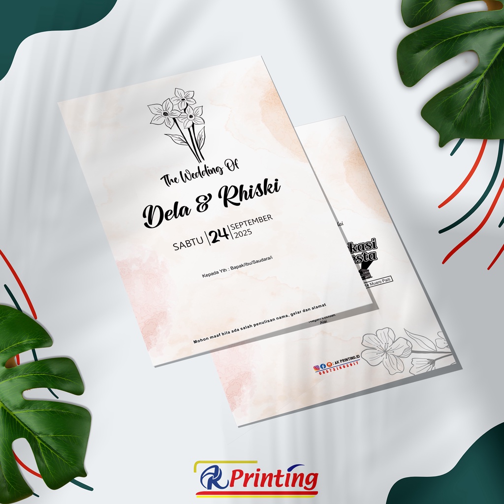 Jual Undangan Pernikahan Murah unik elegan Rustik Rustic Bunga COD ...