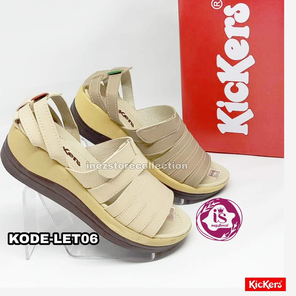Jual SANDAL WANITA KICKERS WEDGES MURAH GROSIR KODE LET 06 | Shopee ...