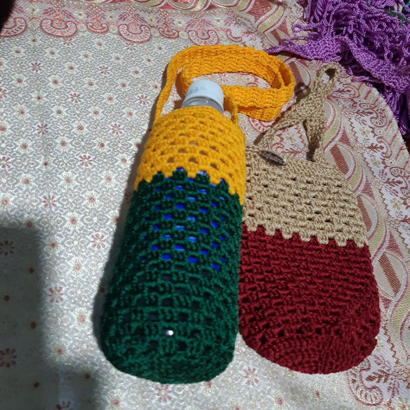 Jual cover botol 500ml 2 warna tali panjang | Shopee Indonesia
