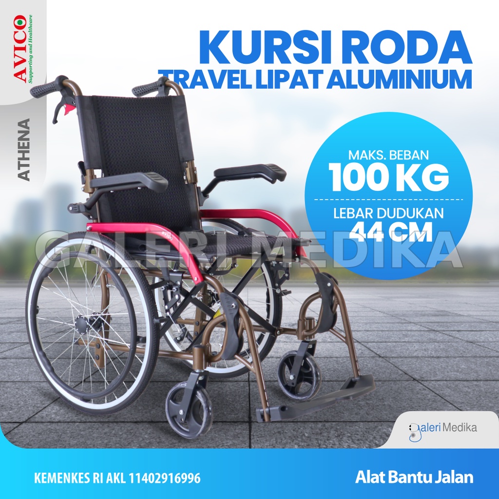 Jual Kursi Roda Aluminium / Aluminium Wheelchair Avico Athena - Kursi ...