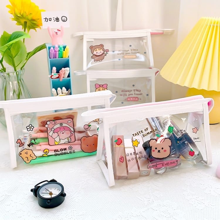 Jual TASKU! - Tempat Pensil Bahan Pvc kawai Transparan Kapasitas Besar ...