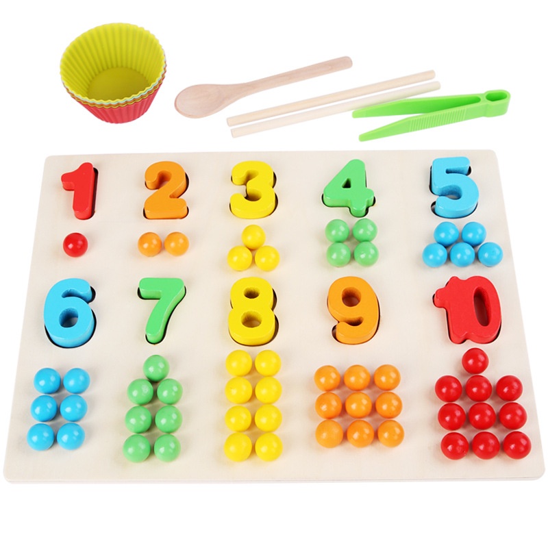 Jual TweedySub - Wooden Number Puzzle Board With Beads Counting ...