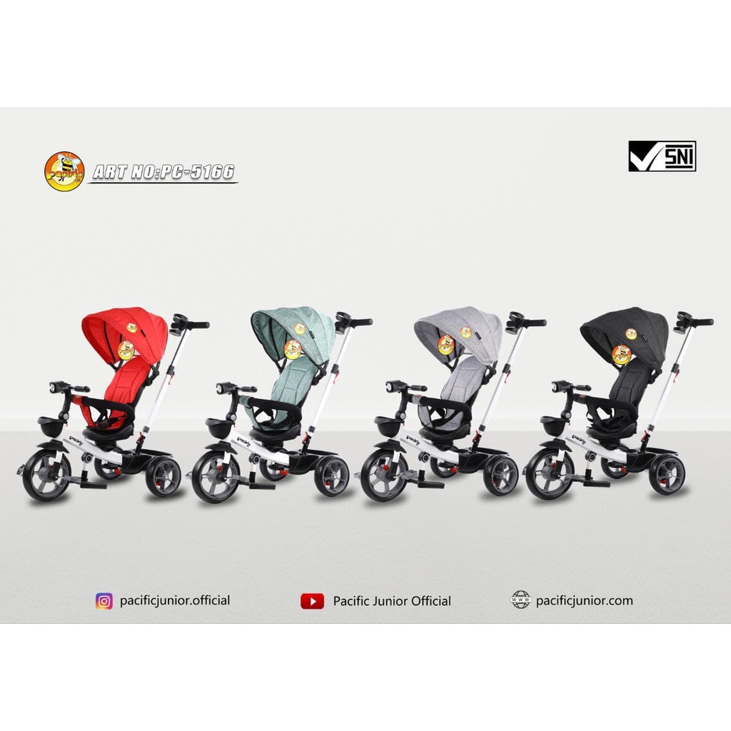 Jual Sepeda Roda Tiga Pacific Baby Stroller PT-5166 Kursi Putar ...