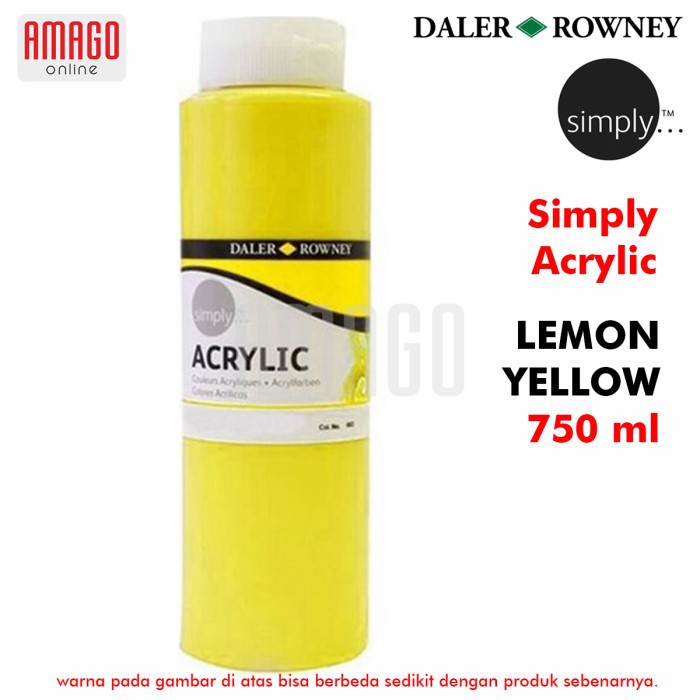 Jual DALER-ROWNEY Simply Acrylic Paint 750 ml - LEMON YELLOW ...