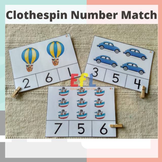 Jual Clothespin Number Match / Mencocokkan Angka dengan Jumlah ...