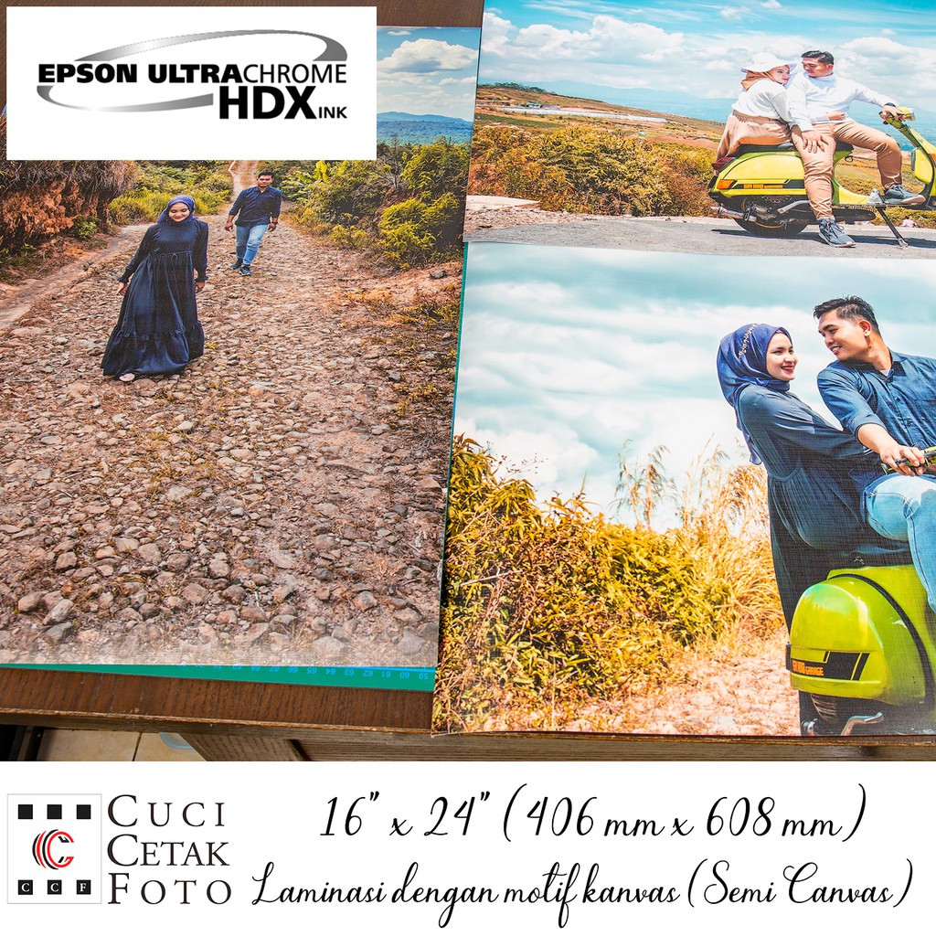 Jual CETAK FOTO LAMINASI SEMI CANVAS 16R Plus / 40x60 CM / 24 INCH ...