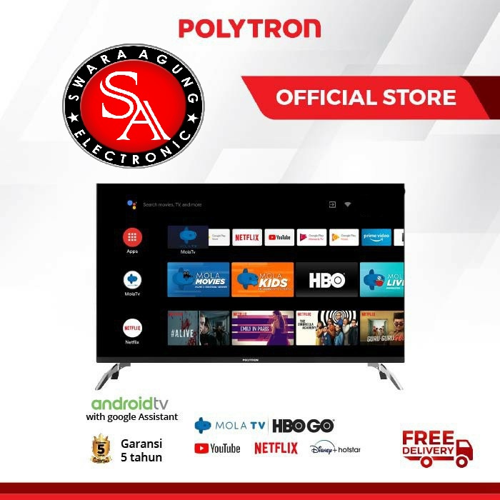 Jual Led Android TV 40 Inch Polytron Type: 40AG9953 (Khusus Daerah ...