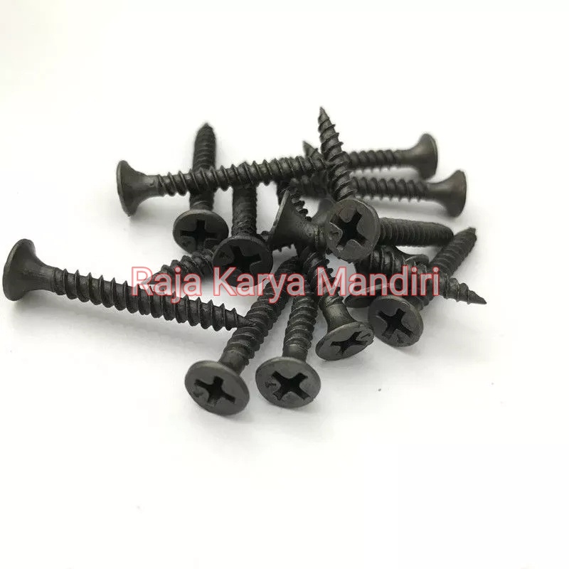 Jual SEKRUP GIPSUM 2,5 cm SKRUP GYPSUM 6 CM DRYWALL SCREW HITAM TAJAM isi 100pcs | Shopee Indonesia