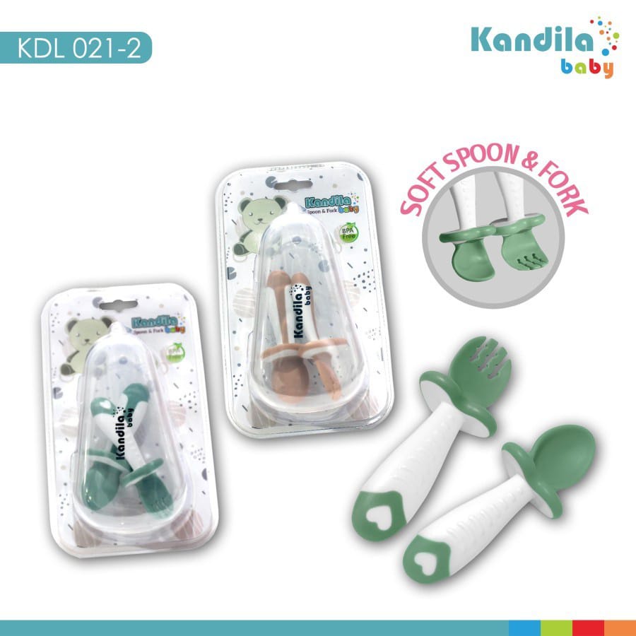Jual Kandila Baby Spoon & Fork Set / Sendok Garpu Makan Bayi | Shopee ...