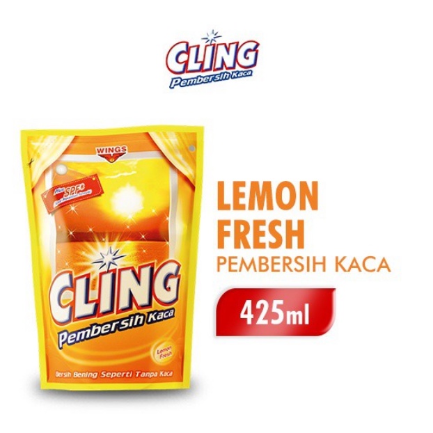 Jual CLING PEMBERSIH KACA 425 ml REFILL POUCH OCEAN FRESH APPLE ...