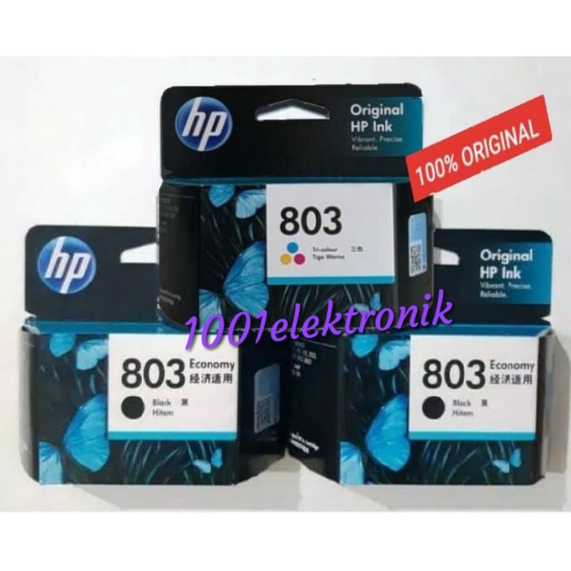Jual Tinta HP 803 ORIGINAL Cartridge Tinta Printer BLACK. COLOUR ...