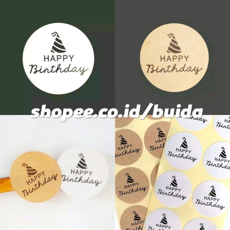 Jual Stiker sticker happy birthday selamat ulang tahun topi pesta label ...