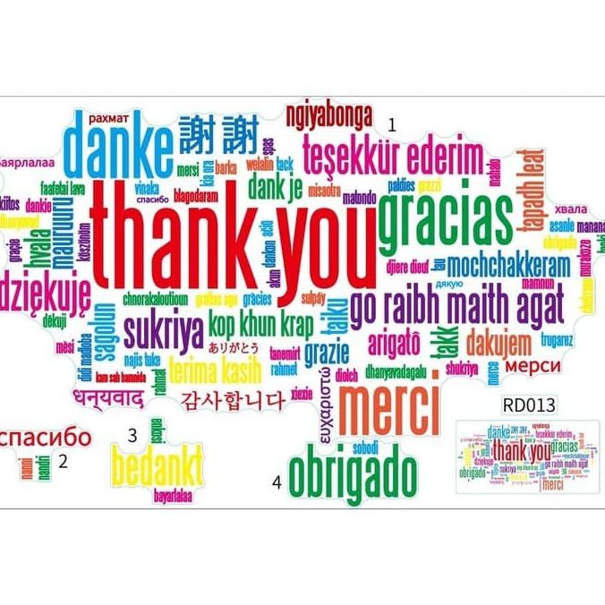 Jual Produk Terbaik] RD013 THANK YOU MULTI BAHASA wallsticker wall ...