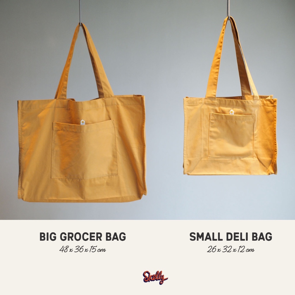 Jual Skelly Tas Belanja Shopping Bag Unisex Deli Cotton Tote Bag Yellow ...