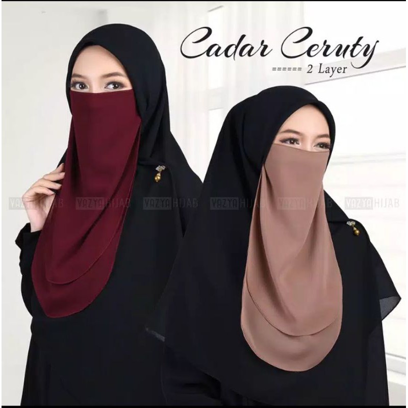 Jual Cadar Niqab / Cadar Karet 2 Layer / Cadar Wanita Muslimah tanpa ...