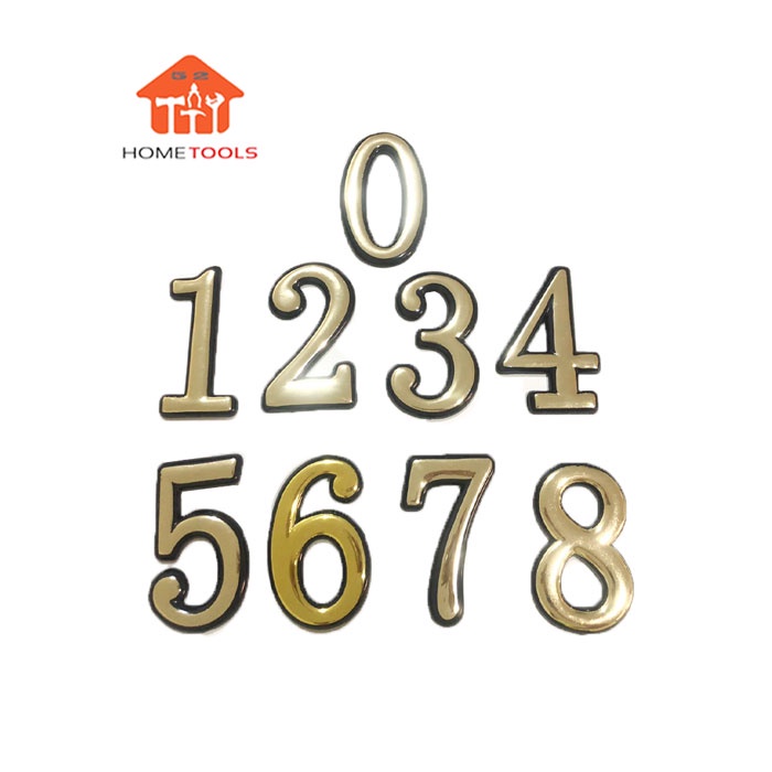 Jual Emblem Angka Pvc Tebal Gold P8xL6.5x5MM Double Tape Tempelan ...